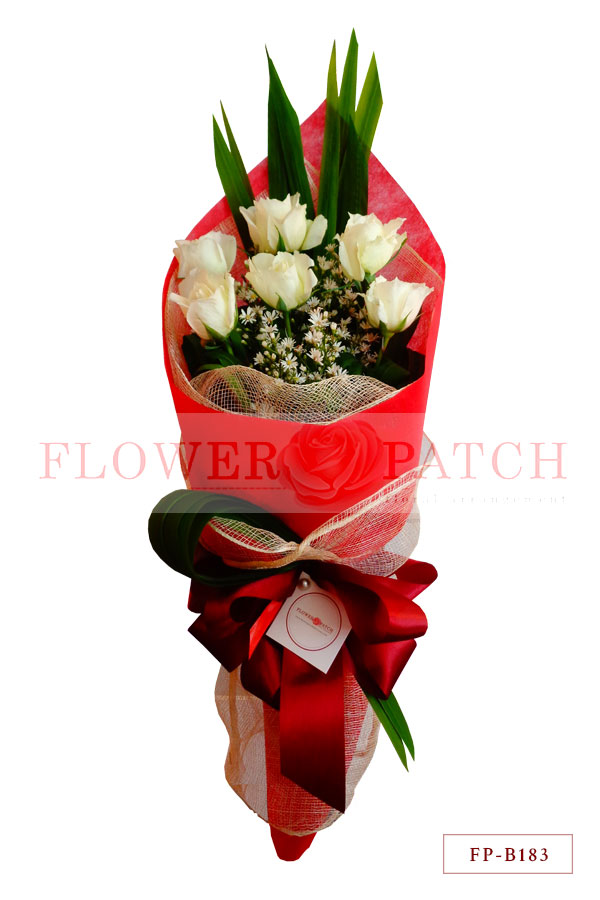 Bouquet of 6 White Roses | Flower Patch - Online Flower Delivery ...